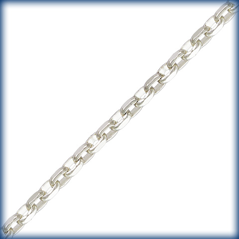 1.5mm Wide Sterling Silver Flat Drawn Link Cable Chain | Sterling ...