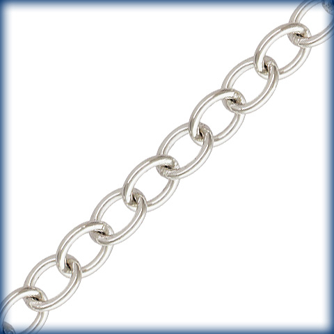 3.25mm Wide Sterling Silver Oval Link Cable Chain | Sterling Silver ...