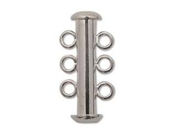 21mm 3 Strand Slider Clasp - Silver Finish - 12 Pack | Base Metal ...