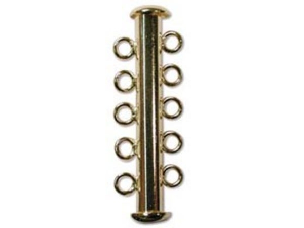 30mm 5 Strand Slider Clasp - Gold Finish - 12 Pack | Base Metal Jewelry ...