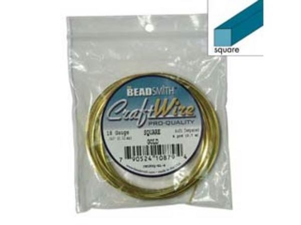 18 Gauge Square Gold Metal Craft Wire - 4 Yards | Metal Wire for Wire ...