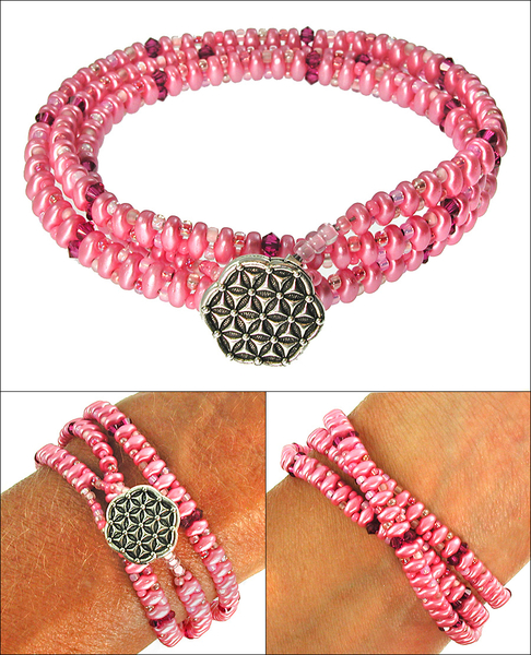 Pretty in Pink Zippy Wrap Bracelet | SuperDuo Zippy Bracelet Kits