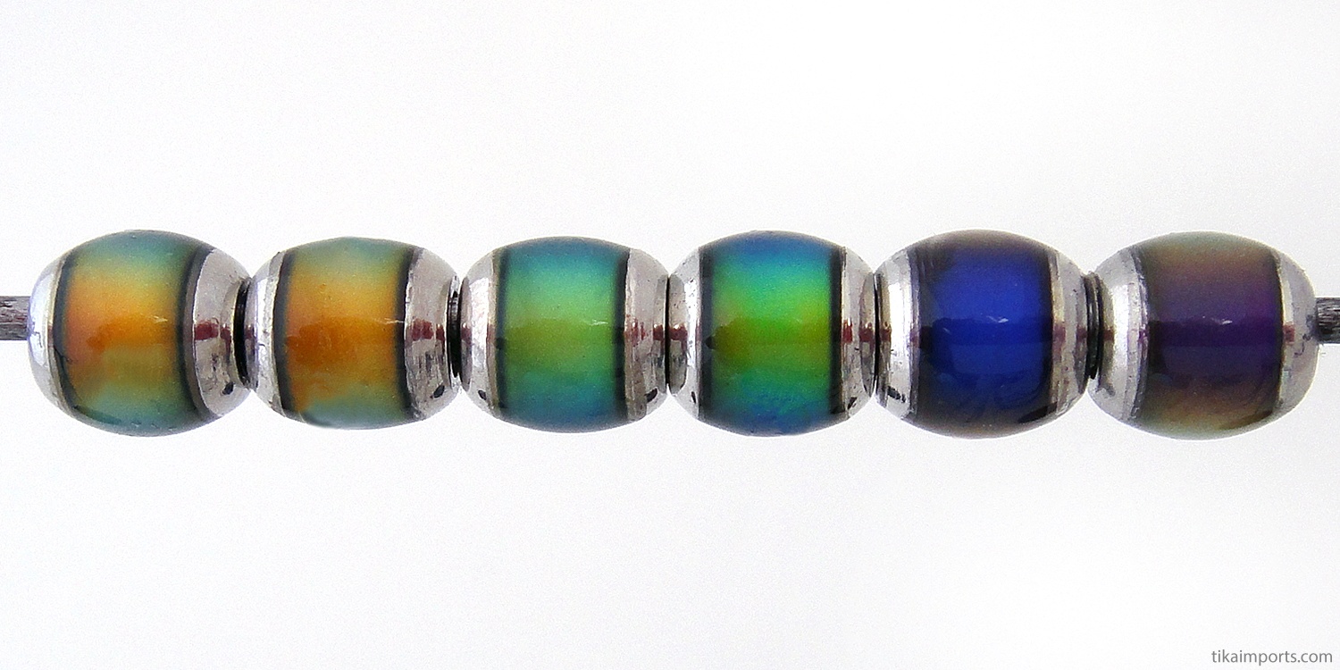 6 x 7mm Mirage Semiround Color-changing Mood Beads | Thermosensitive ...