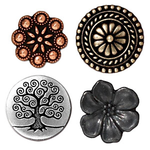 Metal Buttons for Jewelry and Crafts | Lead-free Pewter Base Metal ...